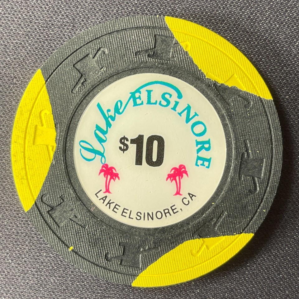 Lake Elsinore California $10 casino chip gaming token poker drop chip | eBay