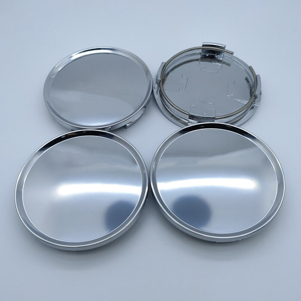 4Pcs Car Chrome Wheel Center Caps Tyre Rim Hub Cap Cover ABS Plastic ...