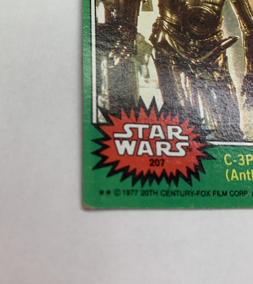 1077 Topps Star Wars #207 C-3PO Anthony Daniels error card Goldenrod | eBay