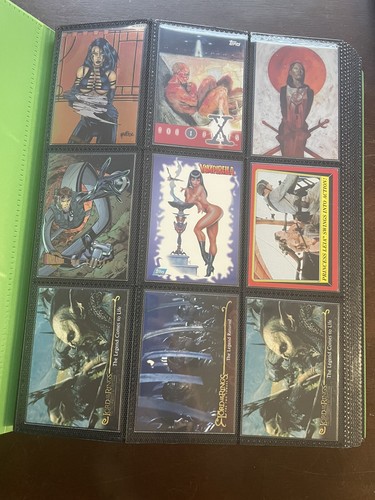 Binder Full Of Comic Cards Marvel, DC, Masterpiece, Fleer Flair Series ...