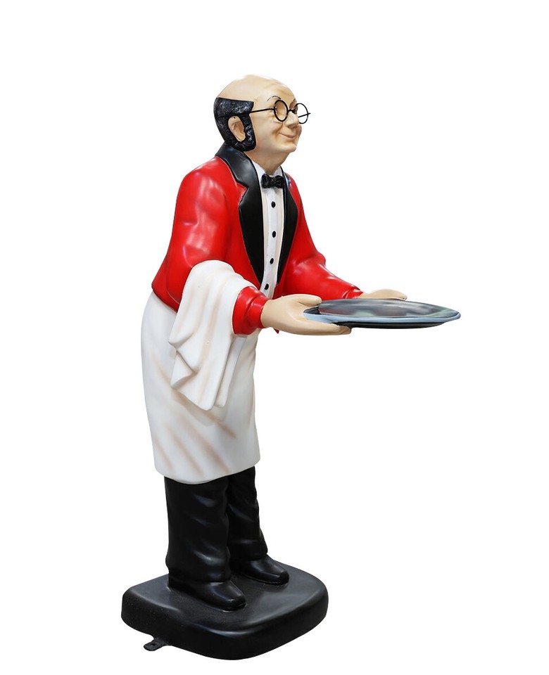 Waiter Statue Butler Server Statue Holding Serving Tray 3 FT Indoor ...