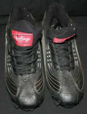 Rawlings Football / Baseball Boys Cleats size 7.5 Low rise Black & red ...