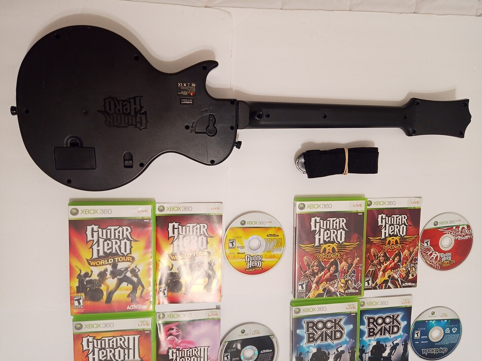 Gibson Les Paul Guitar Wireless Controller Xbox 360 Guitar Hero Bundle ...