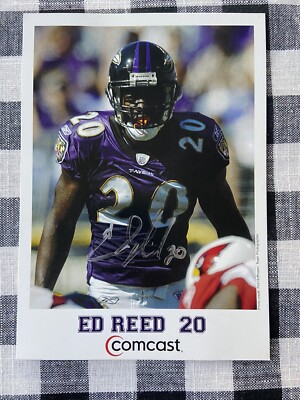 ED REED SIGNED 5x7 PHOTO IN PERSON APPEARANCE BALTIMORE RAVES AUTO HOF ...