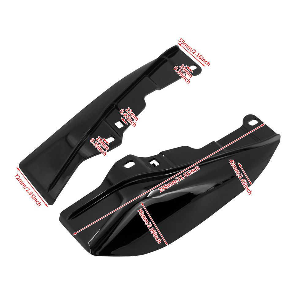 Black Mid-Frame Heat Shield Cover Air Deflectors Fit For Harley Touring ...
