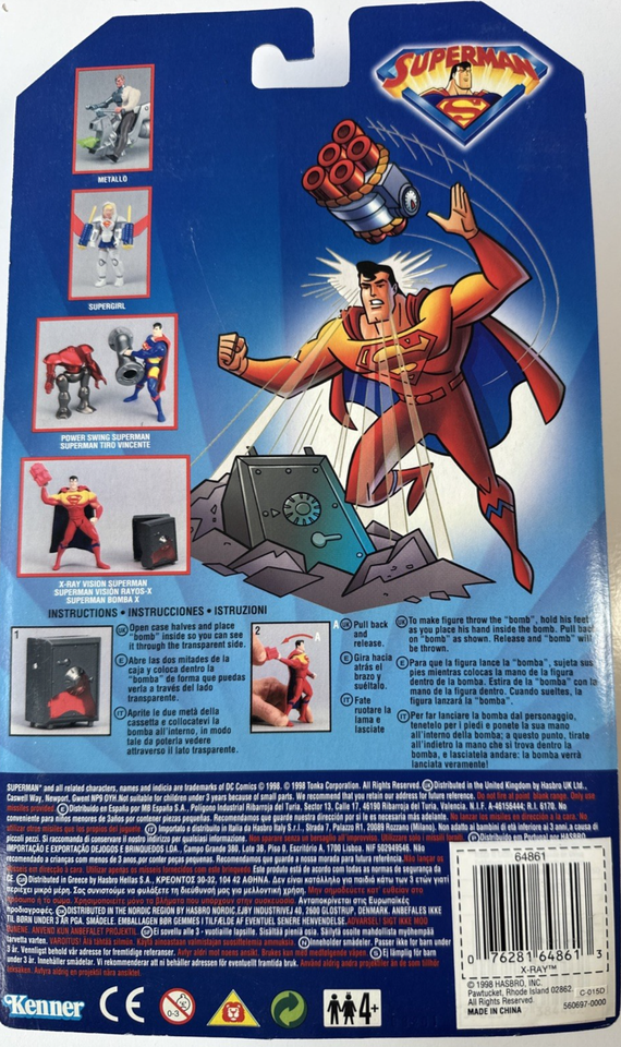 Kenner DC Superman Animated X-Ray Vision Superman 1998 5" Vintage (1D ...