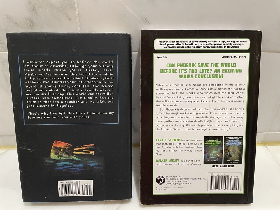 Lot Of 2 Minecraft Novels Books Saving Xenos The Island VGUC Max Brooks ...