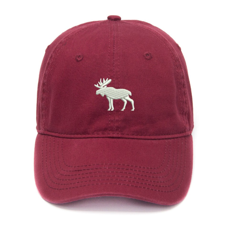 Men's Baseball Caps MOOSE Silhouette Embroidered Dad Hat Washed Cotton ...