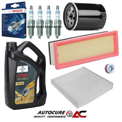 FOR FIAT PANDA 1.2 319 MK3 PETROL FILTER SERVICE KIT PLUGS & 5L OIL ...