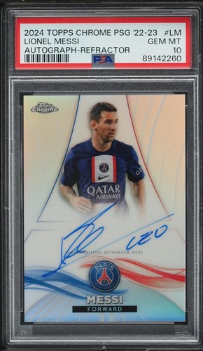 Lionel Messi 2024 Topps Chrome Refractor Autograph On Card Auto PSA 10 ...