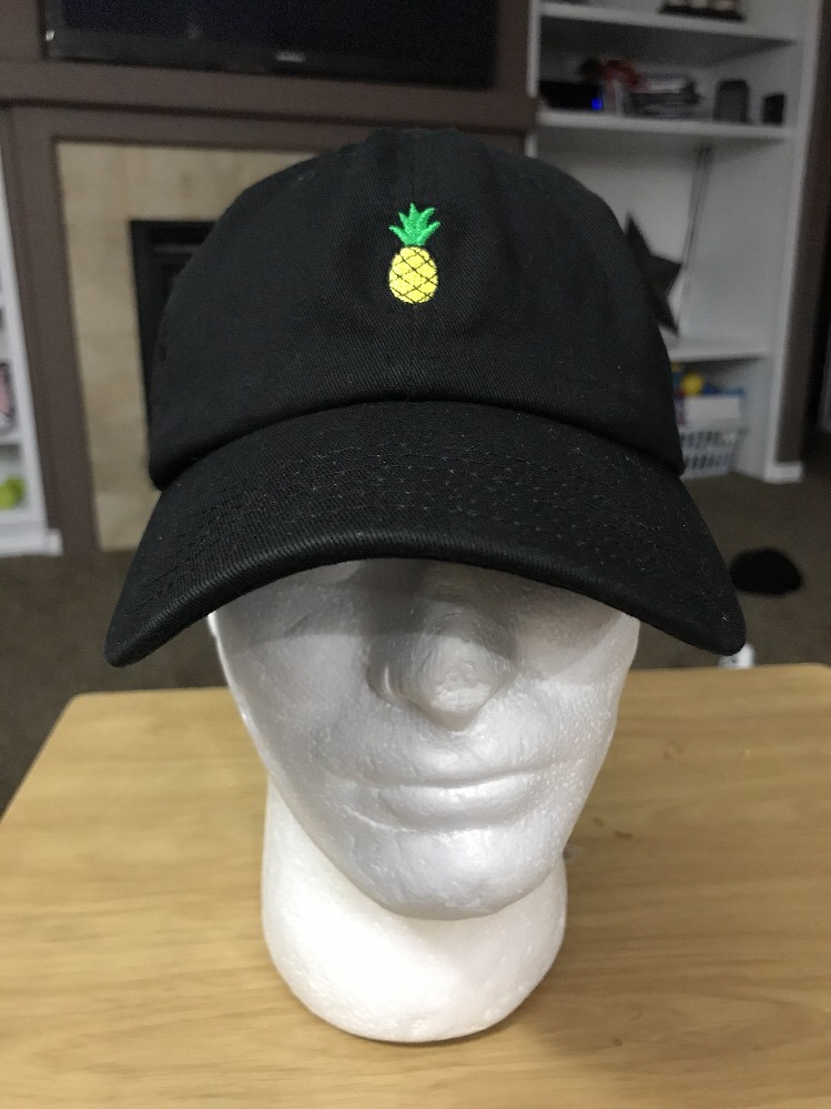 Black Pineapple Tropical Sweet Fruit Baseball Cap Hat - Gem