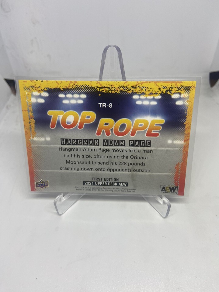 2021 Upper Deck AEW First Edition Hangman Adam Page Top Rope #TR-8 Red ...