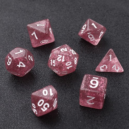 7Pcs/Set Gold Foil Transparent Dice D4 D6 D8 D10 D1 D12 D20 Dice Set ...