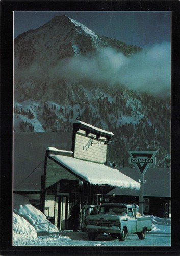 Postcard CO Mt. Crested Butte Conoco Gas Stations Pickup Truck Gas ...
