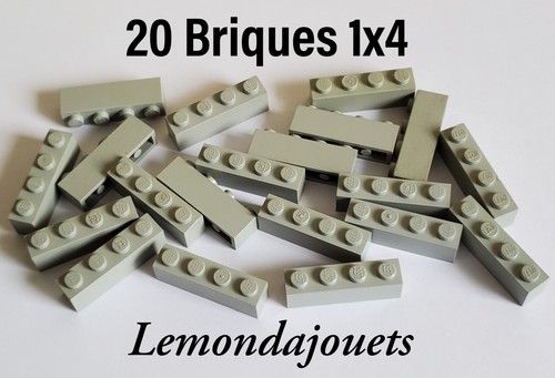 Lot de 20 x Pièces Lego 3010 Brick 1x4 Old Light Gray Brique 4x1 Gris ...