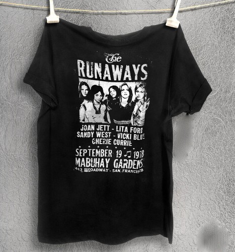 Vintage The Runaways Band Music Concert Cotton Black S-4XL Unisex Shirt ...