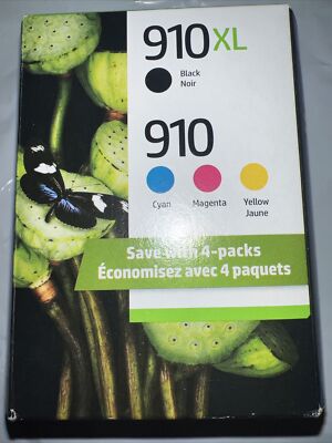 NEW FRESH HP 910XL Black & 910 Color Ink Combo 4Pack EXPIRES 2026 ...