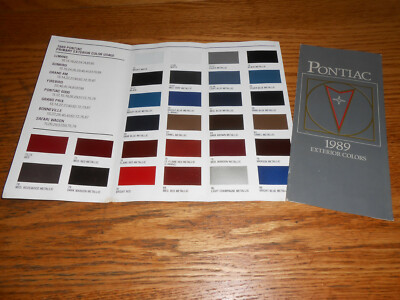 1989 PONTIAC EXTERIOR COLORS / PAINT CHIPS BROCHURE FIREBIRD GRAND PRIX ...