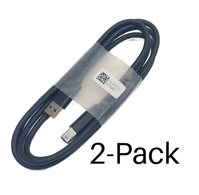 2-Pack Dell 5KL2E22501 USB 3.0 Type A to Type B Cable Male 5 ft Black ...