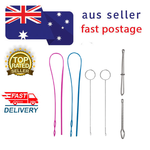 8pcs DRAWSTRING THREADER TOOL SET Sewing Loop Turner Hook Metal ...