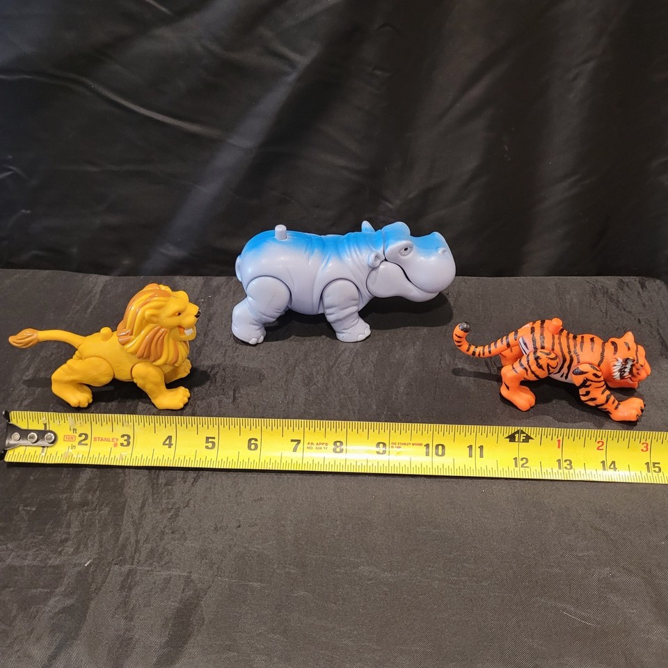 Lot of 3 Fisher Price Imaginext Jungle Safari Animals Lion Tiger Hippo ...