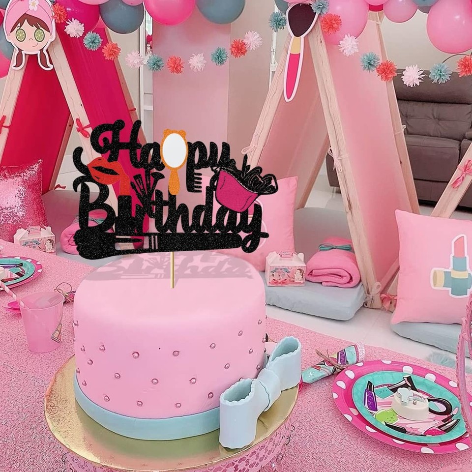 Makeup Cake Toppers | 6.7 x 4.56 inches, Rose Red, Black, White, Orange ...