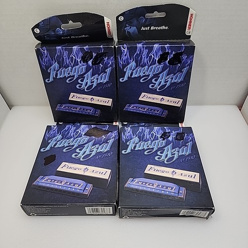 Harmonica Lot Of 4 NIB Hohner Fuego Azul Key C Instruments Resellers | eBay