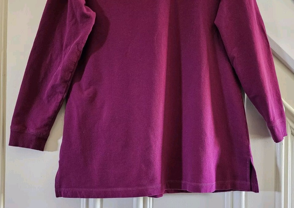 Denim & Co. Active Crew Neck Long Sleeve Tunic Top Berry A297782 Size M ...