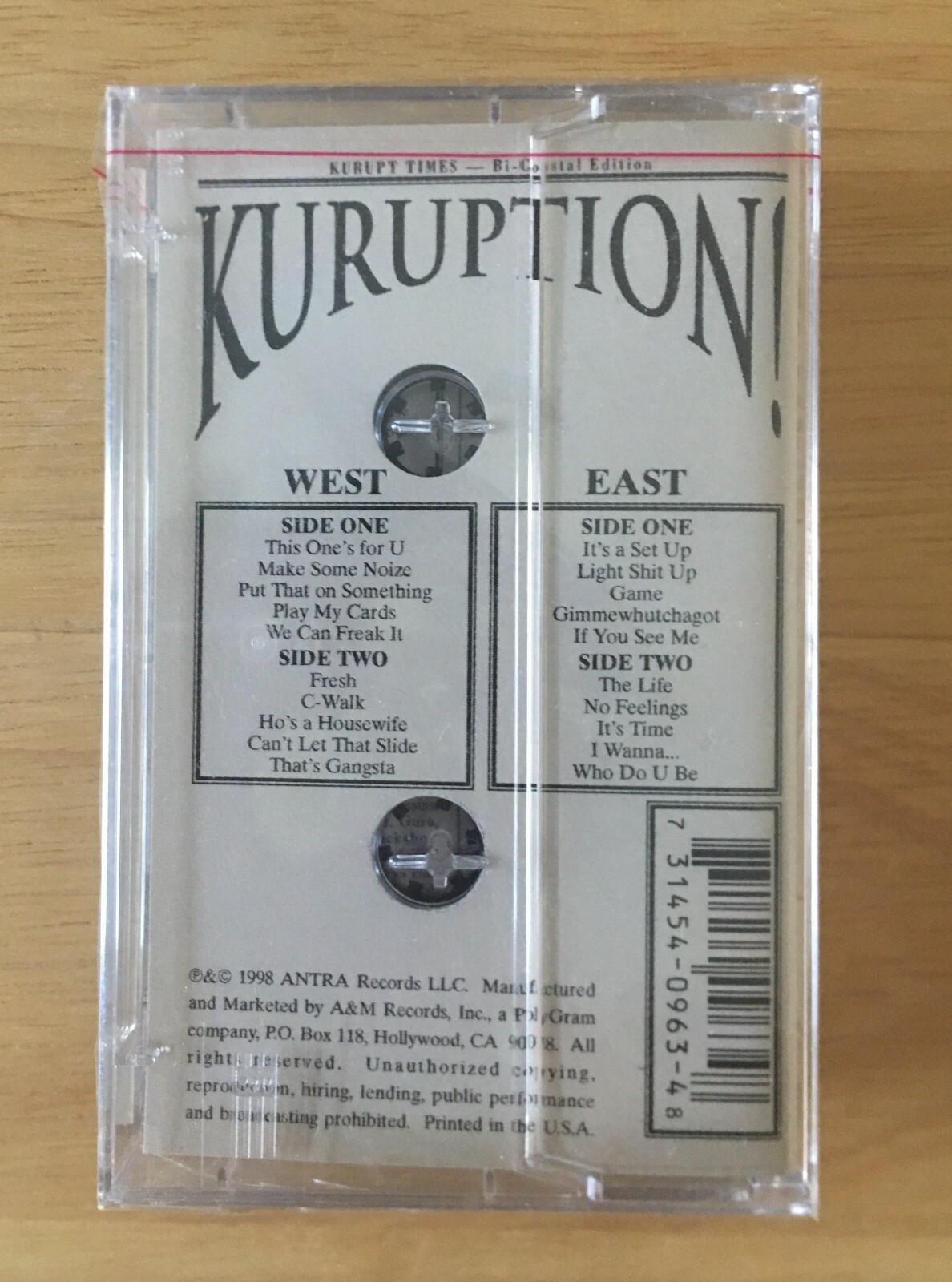 Sealed New Kurupt Kuruption! West & East Coast 1998 Cassette Tape Rap ...
