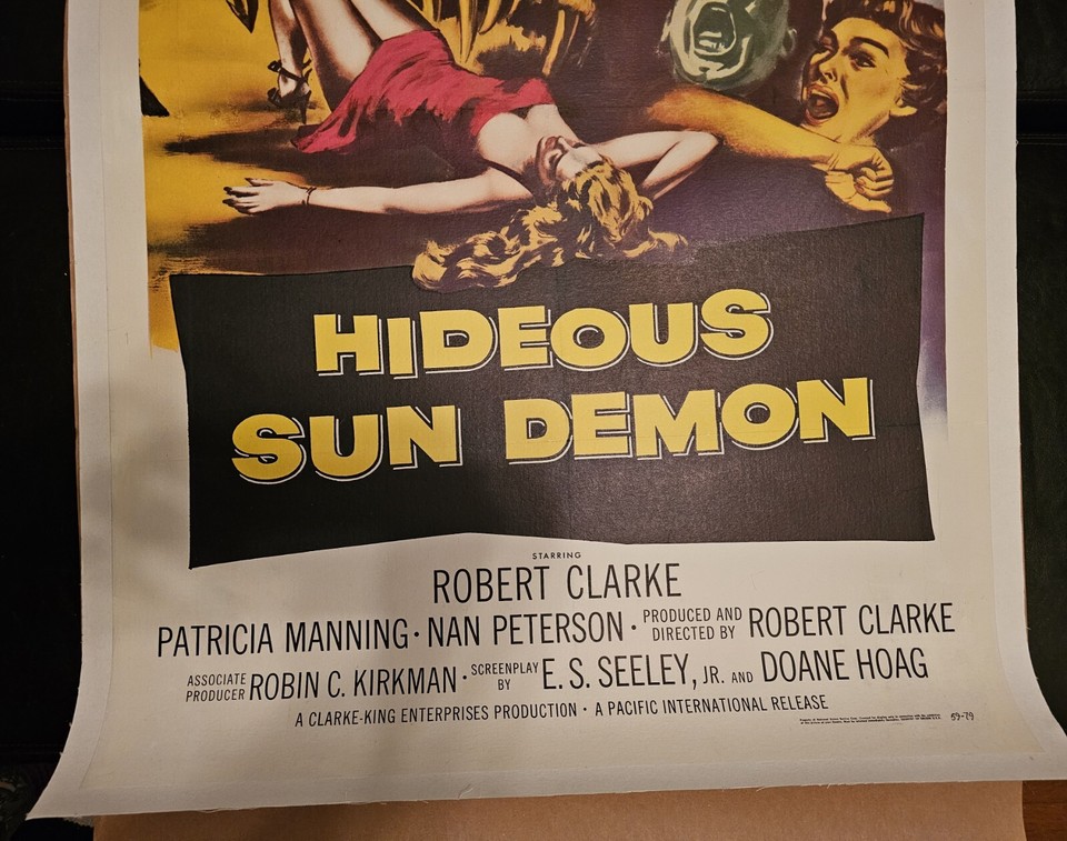 Hideous Sun Demon ORIGINAL 1959 Linenback B Movie Poster US 1-Sheet Horror Scifi | eBay