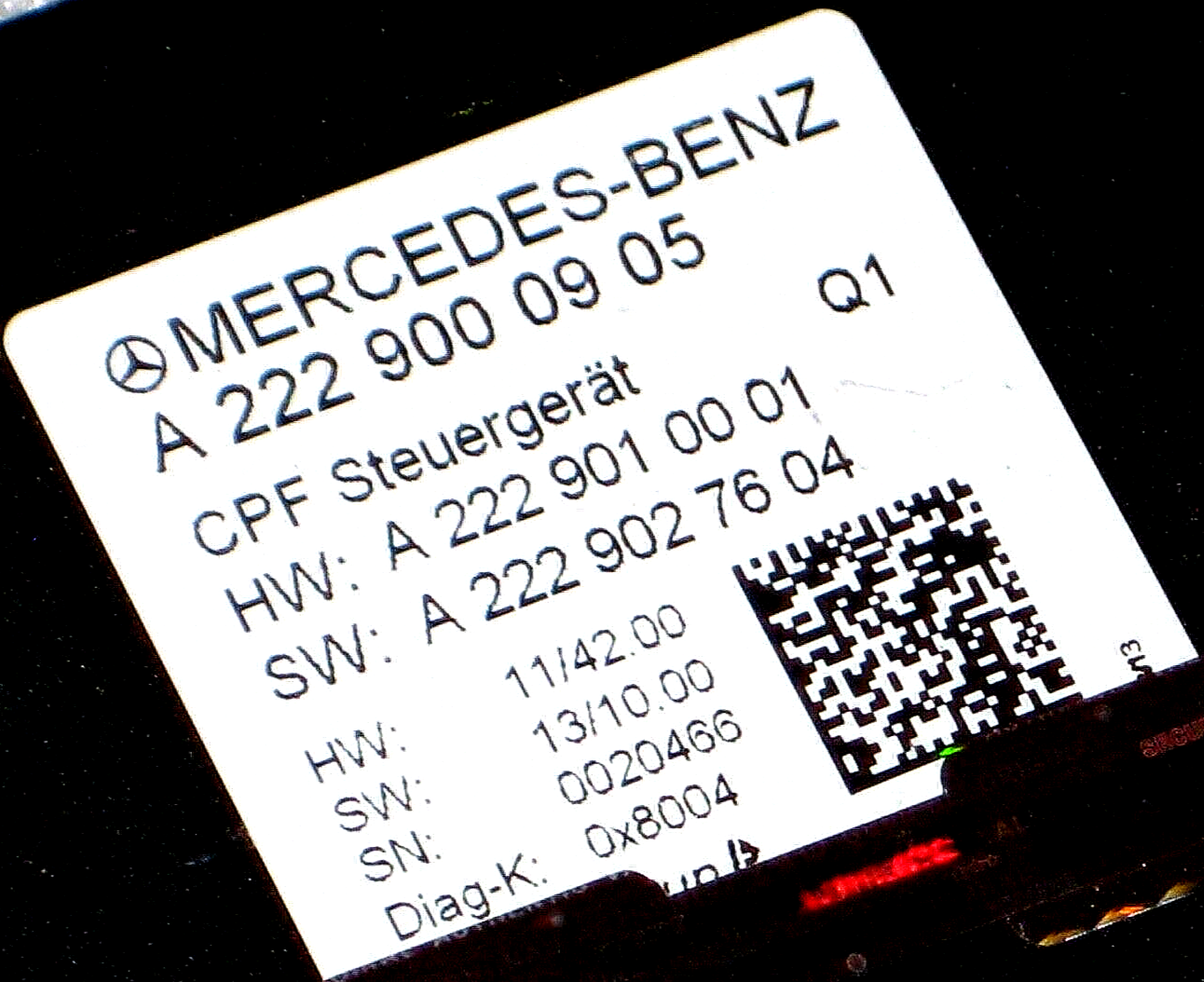 Mercedes-Benz Parking Aid Control Unit; Rear View Camera Module - 222 ...