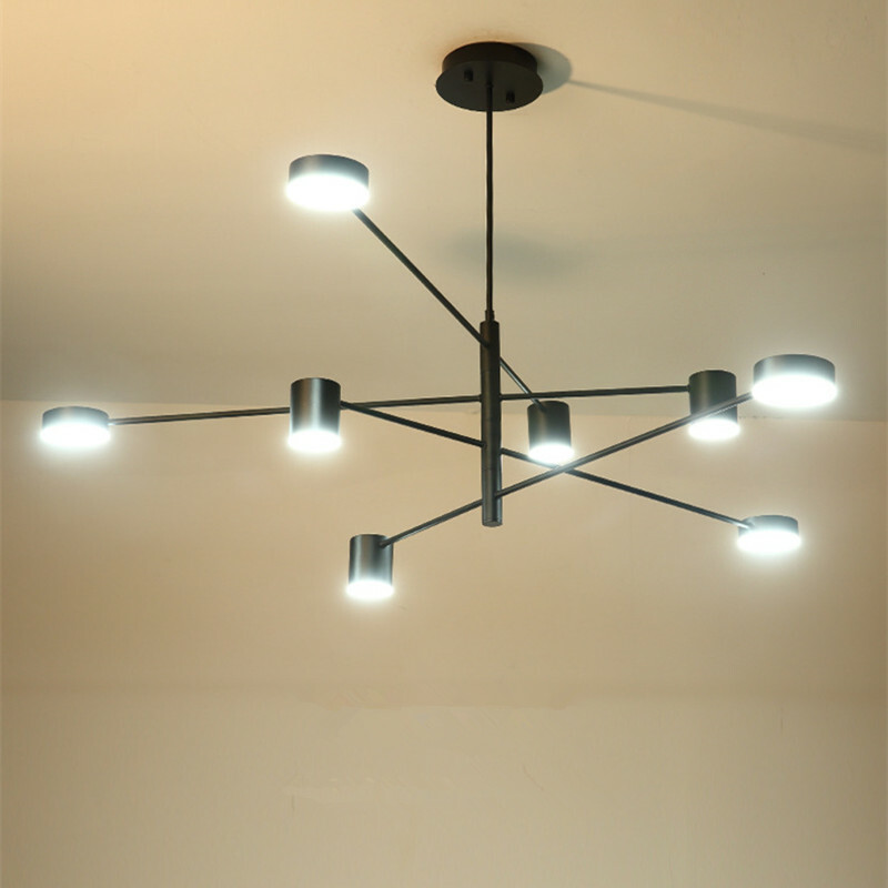 Hotel Chandelier Lighting Bar LED Lamp Black Pendant Light Kitchen ...