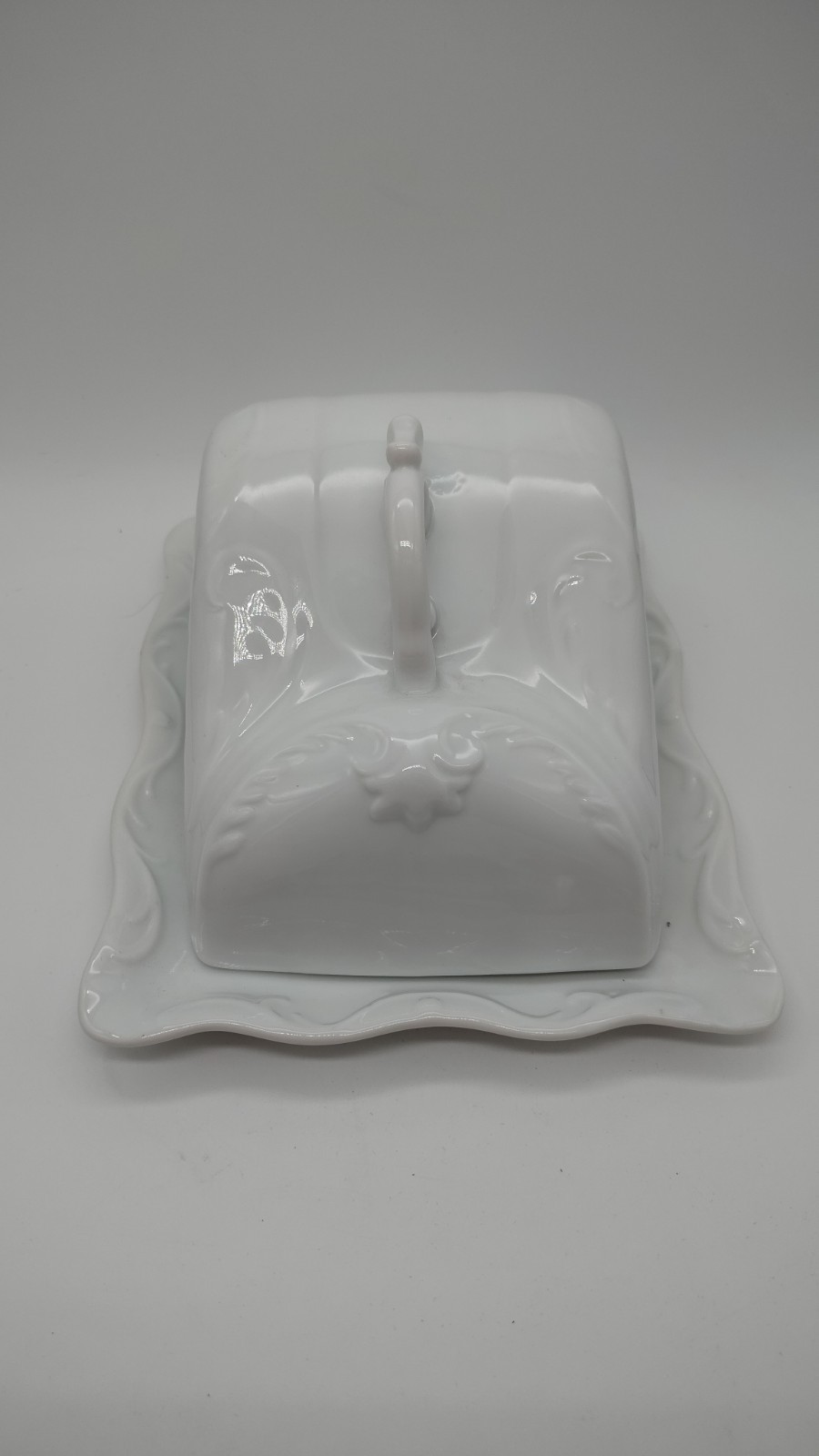 VTG White Porcelain Covered Cheese Plate/Serving Tray-Wedge Lid ...