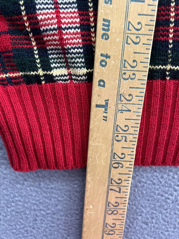 Polo Ralph Lauren Sweater Vest Mens 2XL Red Plaid Tartan Pullover ...
