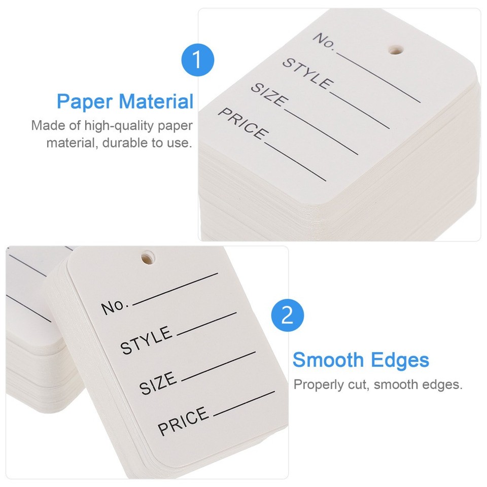 1000pcs Goods Hanging Price Tag Clothing Price Tags Commodity Display ...