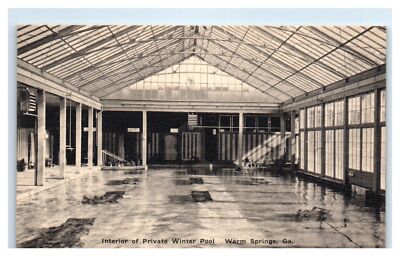 WARM SPRINGS, GA Postcard - INTERIOR OF PRIVATE WINTER POOL WARM ...