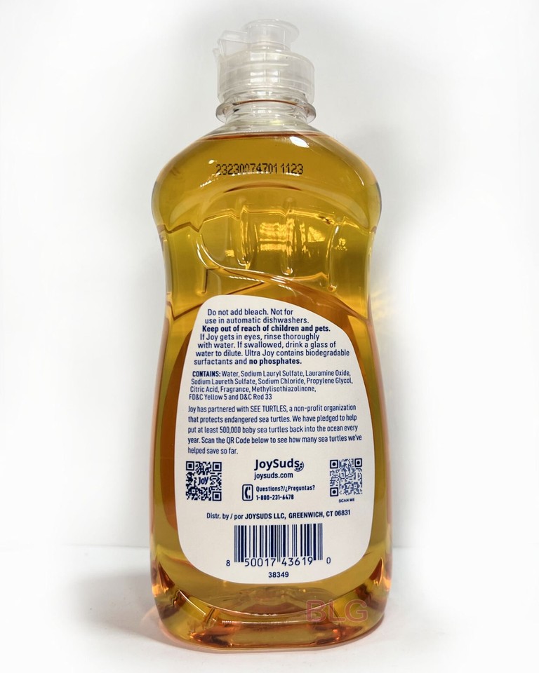 JOY ORANG Scent Dish Pans Washing Detergent Liquid Soap Kitchen 12.6 oz ...