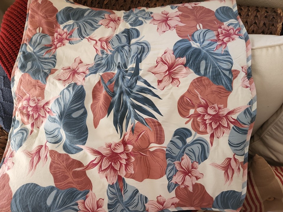 NEW Pottery Barn Roxy Sunsoaked EURO quilted SHAM Tropical Hawaiian ...