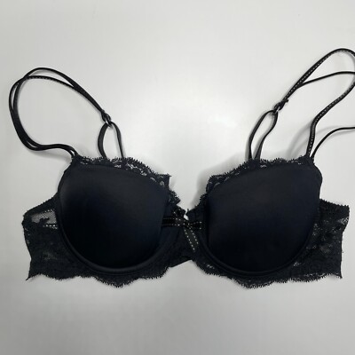 Chantelle Rive Gauche Bra 32C Underwire Satin Molded Cups Adjustable ...