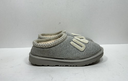 Ugg Tasman Fur Jersey Cozy Slippers Kids Size 4 Shoes Slip On Grey | eBay