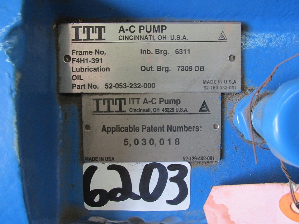 Itt A-C Pump 731 Plus Size 3X2X8.5E F4H1-391 F93007 52-053-232-000 ...