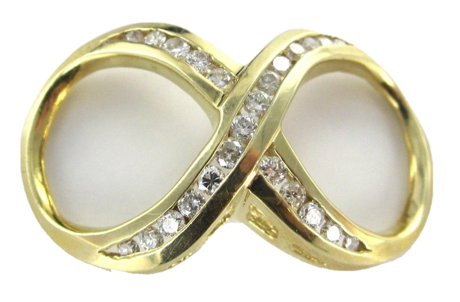 14Kt Yellow Gold Diamond Infinity Slide Pendant Charm | eBay