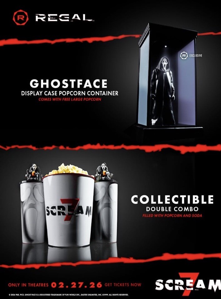PRESALE Scream 7 Ghostface Display Popcorn Bucket Regal 2026 Ships By ...
