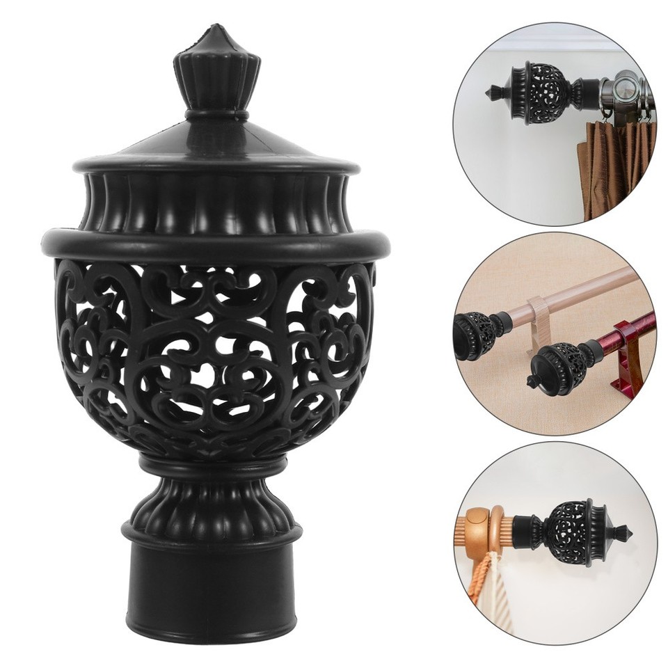 12pcs Drapery Rod Cap Plastic Curtain Rail Finials Decorative Roman ...