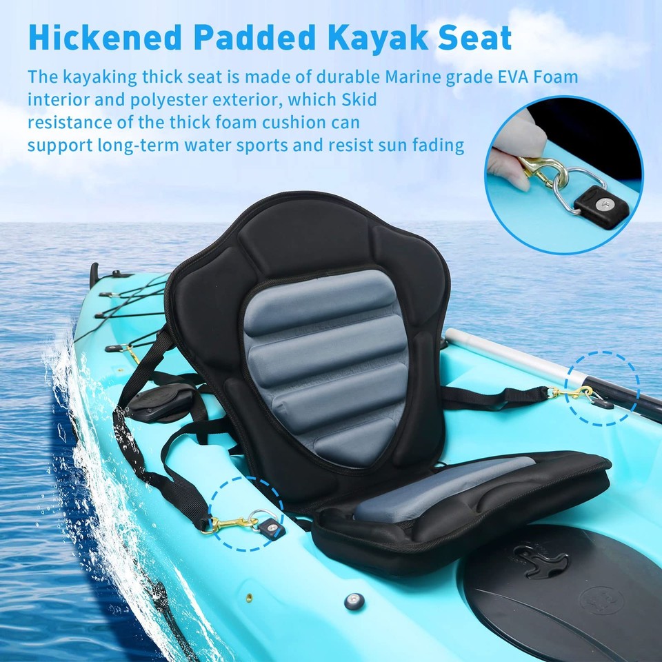Kayak Seat Thickened Padded Kayak Seat Extra Thick Padded Sit-On-Top ...