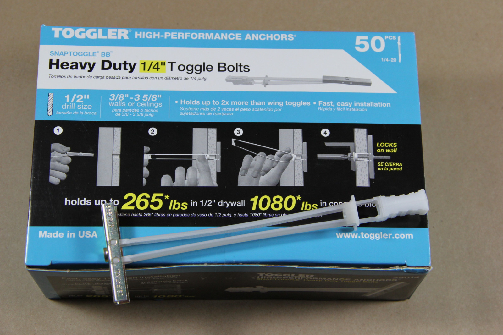 Toggler SnapToggle 50PK Size BB 1 4 20 Screw Size Toggle Bolt 25014 EBay