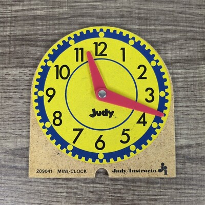 Telling Time Mini Judy Clock 4” Distance Learning Preschool Elementary ...