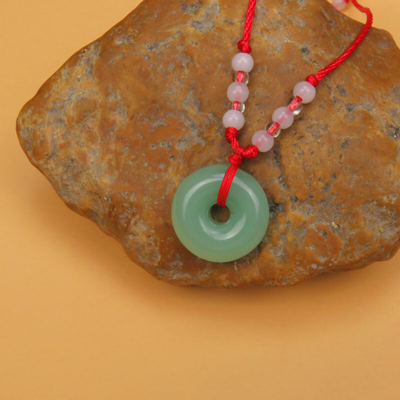 Safety Buckle Pendant 10PC Red Rope Necklace Imitation Jade Red Eight ...