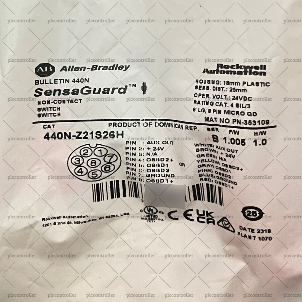 New Allen-Bradley 440N-Z21S26H Non Contact Switch SensaGuard Plastic ...