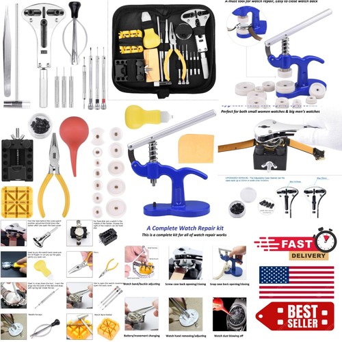 Comprehensive Watch Repair Kit with 3-Jaw Case Opener for Beginners ...